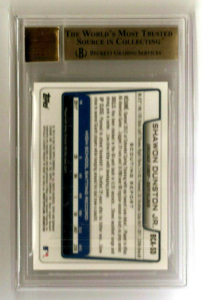 Shawon Dunston Jr 2012 Bowman Chrome Prospect BGS Gem Mint 9.5/Auto 10 ...