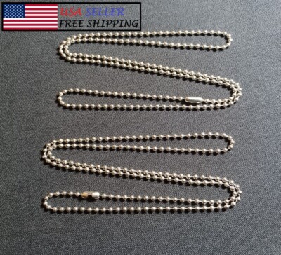 2 Military Spec Stainless Steel 24" Army Marines AirForce Navy Dog Tag ...