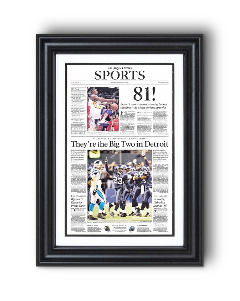 2006 Kobe Bryant 81 Point Game Framed Newspaper Front Page Print | eBay