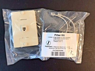 High Speed Internet Filter Kit, NEW, 2 in-line filters, wall mount ...