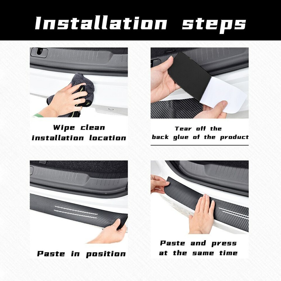 4X For Dodge Ram 2500 3D Carbon Fiber Car Door Sill Plate Threshold ...