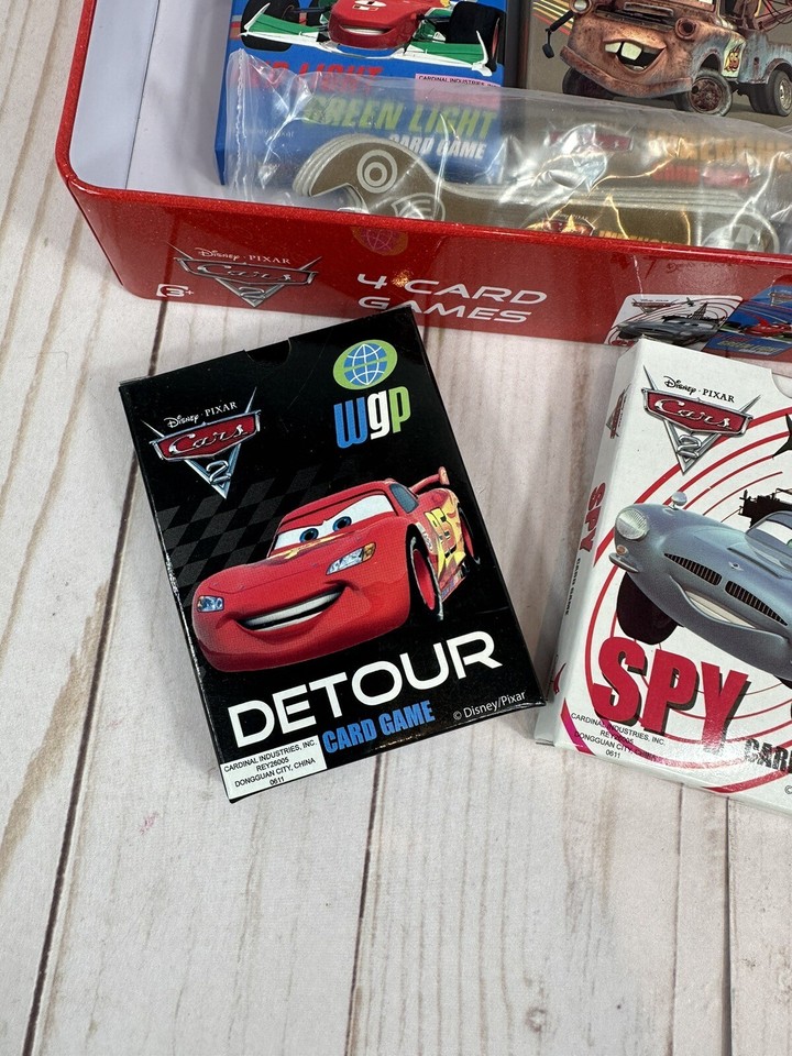 Disney Pixar CARS 2 Card Games in Tin 4 Different Games with 4 Decks | eBay