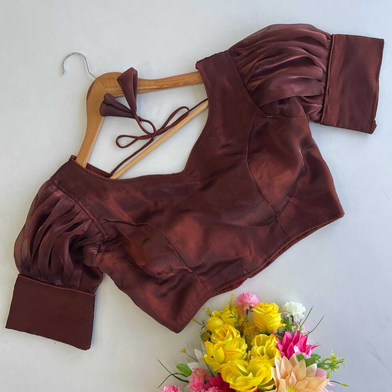 Pure JimmyChu Puff Ready to Wear Blouse, Choli, Crop top for Saree ...