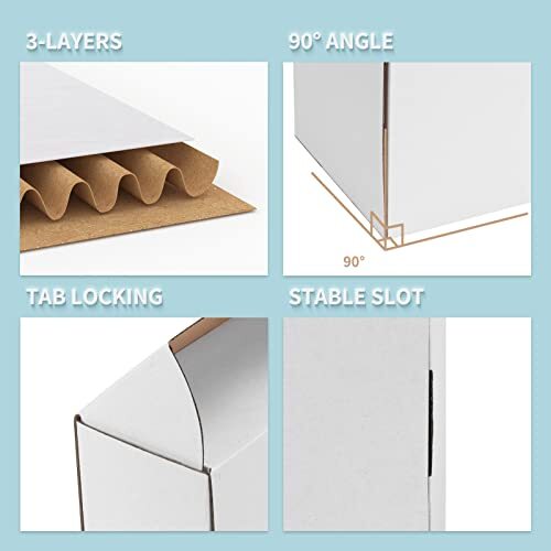 11x6x6 Shipping Boxes for Small Business 20 PACK White Corrugated ...