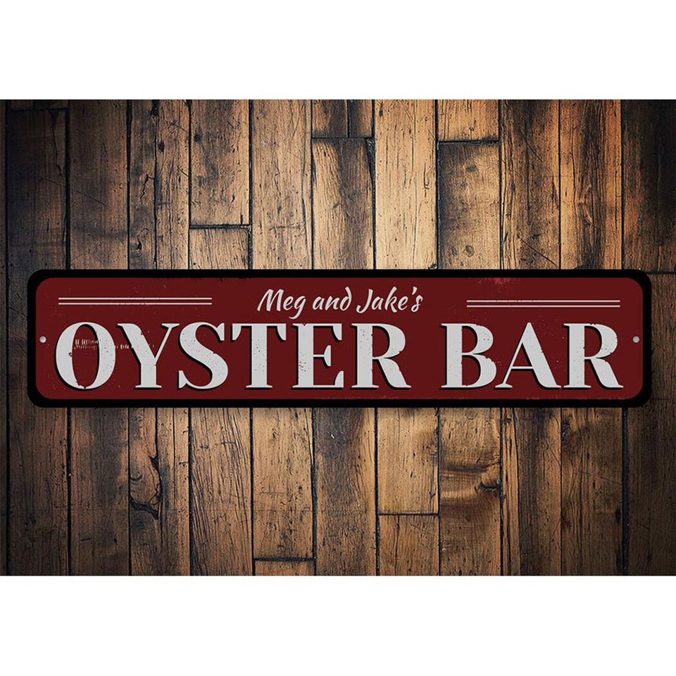 Oyster Bar Sign, Personalized Seafood Restaurant Name Metal Decor Sign ...