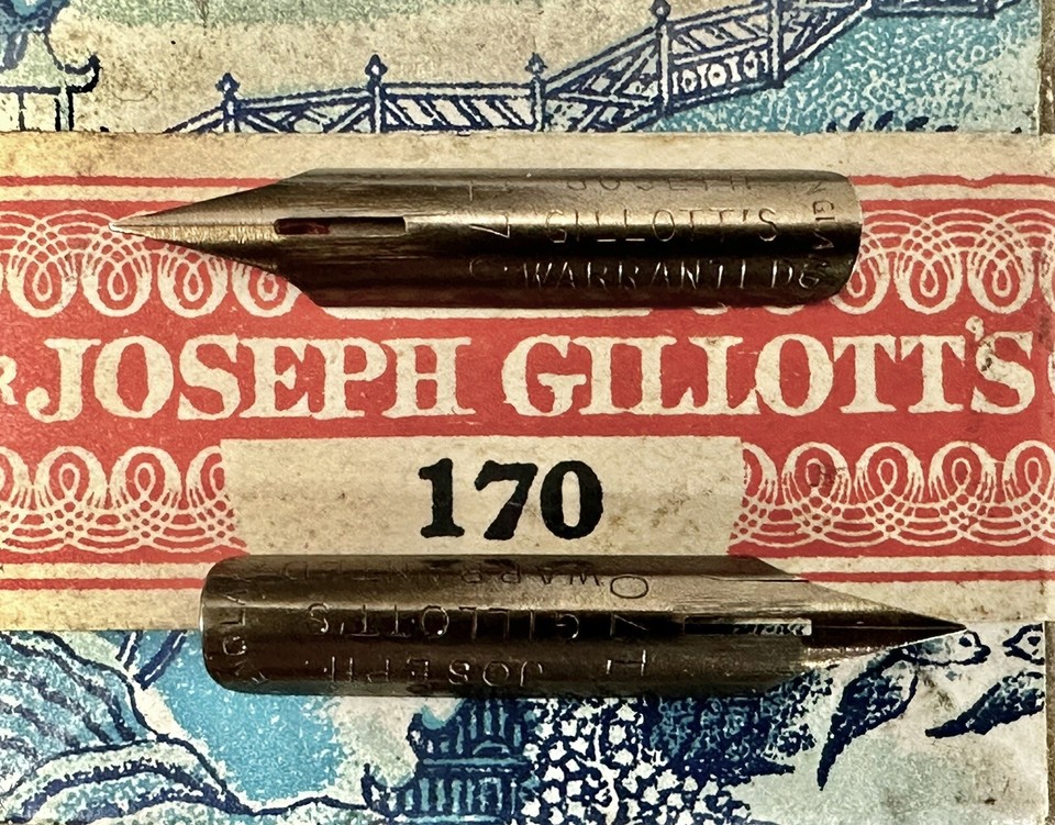 Two Joseph Gillott’s 170 Vintage Dip Pen Nibs Extra Fine Points Extra ...