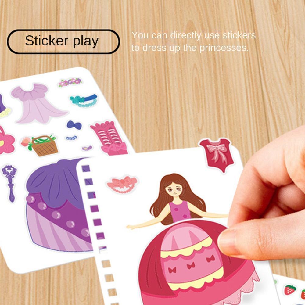 Paper Hand-Painted Dress-up Poking Cloth Poke Painting Sticker Dress-up ...