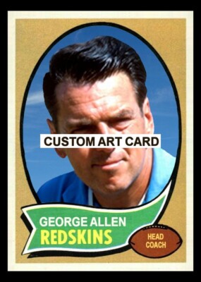 George Allen Washington Redskins 1970 Custom Made Football Art Card | eBay