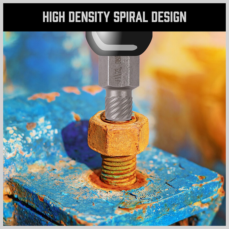 Multi-Spline Screw Extractor Set Hex Head Bit Socket Wrench Bolt ...