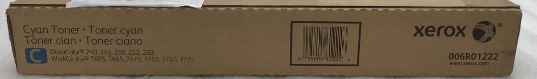 New Genuine OEM Xerox 006R01222 DocuColor 240 242 250 252 Cyan Toner ...