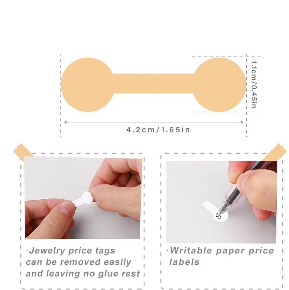 t1000pcs Jewelry Price Tags Merchandise Barbell Price Stickers Jewelry ...