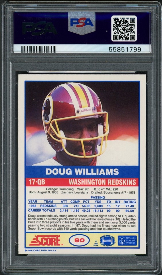 1989 Score Doug Williams #80 Washington Commanders - PSA 9 | eBay