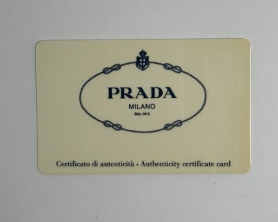 PRADA Certificate of Authenticity COA Plastic Card Frames SPR90A | eBay