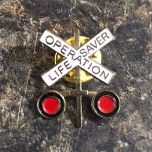 Railroad Train Crossing Signal Lapel Pin Operation Life Saver Enameled ...