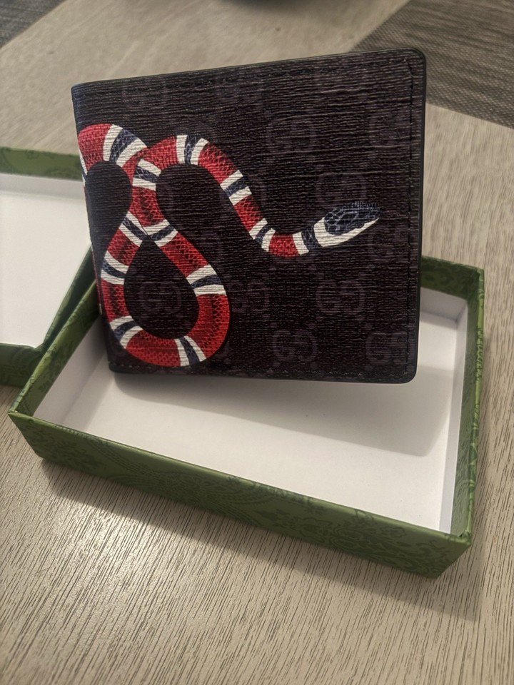 gucci king snake wallet leather snake pattern brand new with box | eBay