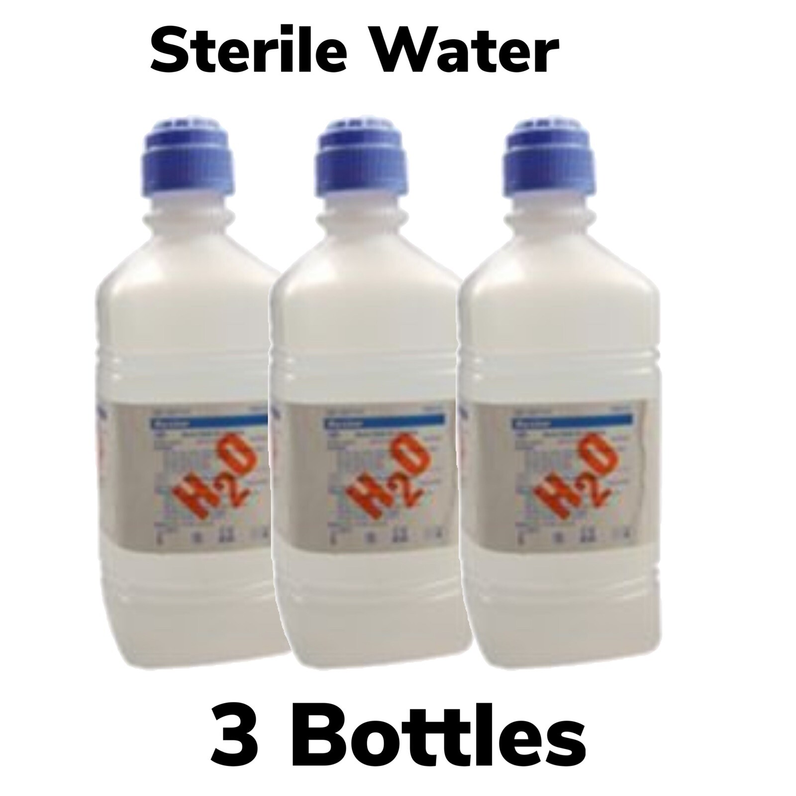 3x Sterile Water Baxter H20 1Litre / 1000ml H2O Sterile Water Bottles 1 ...