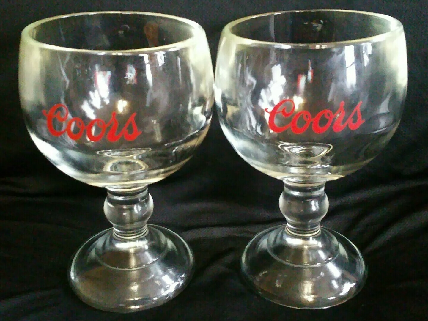 Vintage Coors Beer 16 OZ Heavy Glass Stemmed Beer Goblets Lots Of 2 | eBay