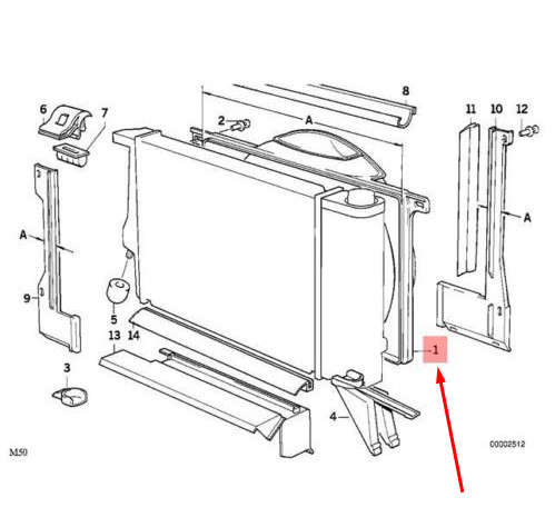 NEW BMW 5 E34 RADIATOR FAN SHROUD 520MM 17111712686 1712686 ORIGINAL | eBay