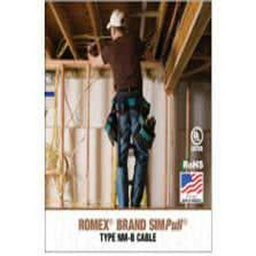 125 Ft. 8/2 CU NM-B W/G SIMpull Black Stranded Romex Cable Wire Heat ...