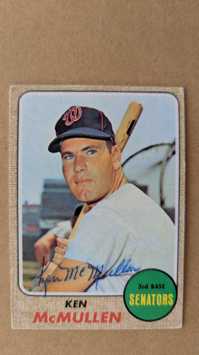 1968 Topps KEN McMULLEN AUTOGRAPHED AUTO Card #116 WASHINGTON SENATORS | eBay