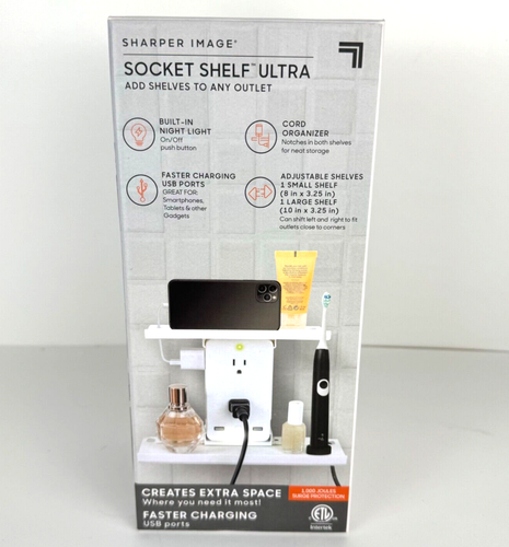 Sharper Image Socket Shelf 6 Power Outlet 2 USB Port Charger Surge Protector NIB 740275052655| eBay