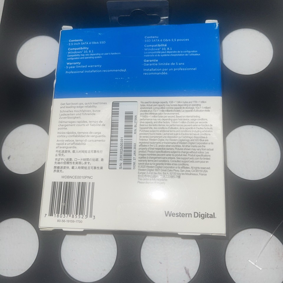 Western Digital WD Blue 1TB 3D NAND SATA III 2.5 in. Internal SSD ...