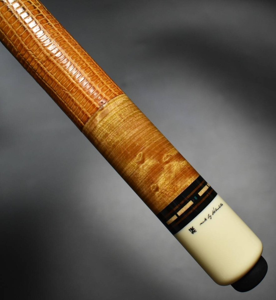 Vintage ADAM Cue Helmstetter 80’ Lizard Leather Grip Billiard Pool ...