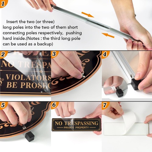 Gold - 1 Pack - 12" x - No Trespassing Violators Will be Prosecuted | eBay