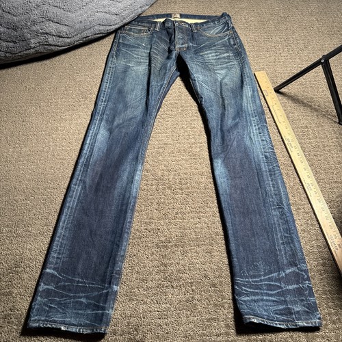 PRPS Donwan Harrell Distressed Japanese Selvedge Denim Mens Jeans Dark ...