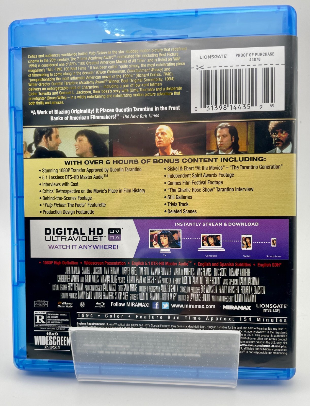 Pulp Fiction [Blu-ray] (No Digital) Quentin Tarantino **MINT ...