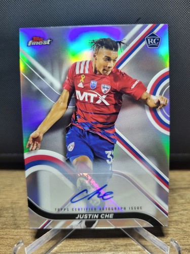 Justin Che 2022 Topps Finest MLS Refractor Rookie RC Auto #29 FC Dallas ...