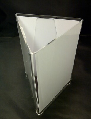 A6 3 SIDED CLEAR ACRYLIC MENU HOLDER DISPLAY PERSPEX TABLE TOP DISPLAY ...
