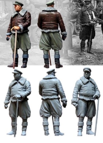 1/35 Resin Figure Model Kit ONE Soviet Officer With Cane WWII WW2 War ...