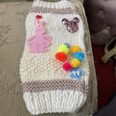 HAND KNITTED TWIDDLE FIDDLE MITT / MUFF SENSORY AID FOR DEMENTIA ...