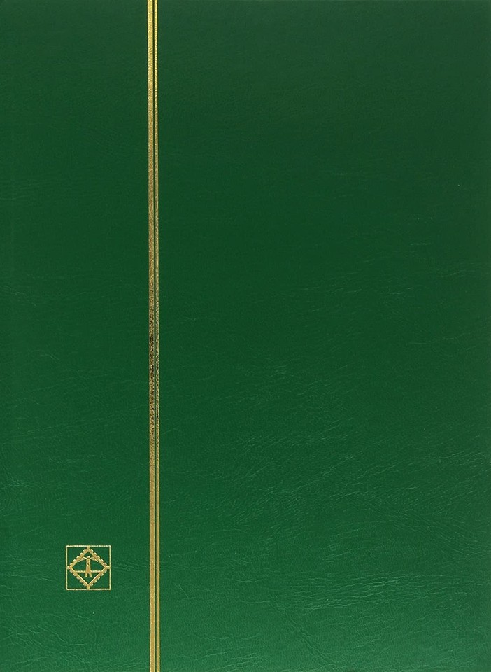 Stamp Stockbook GREEN Album Lighthouse 9x12 64 Black Pages Glassine ...