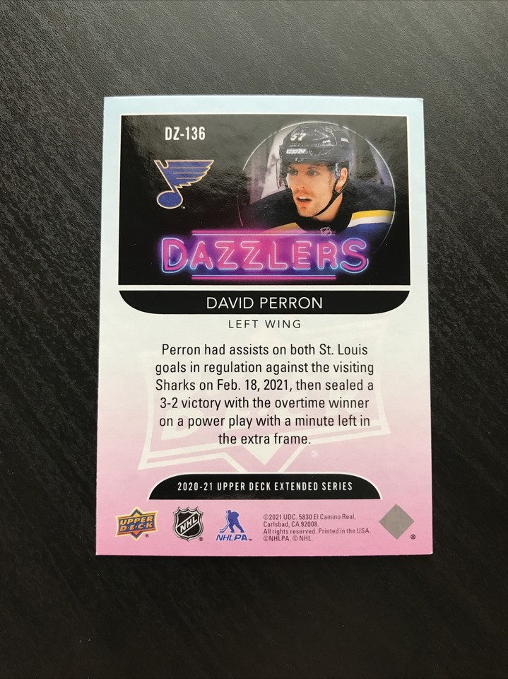 2020-21 Upper Deck Dazzlers Orange #DZ-136 David Perron St Louis Blues Red Wings | eBay