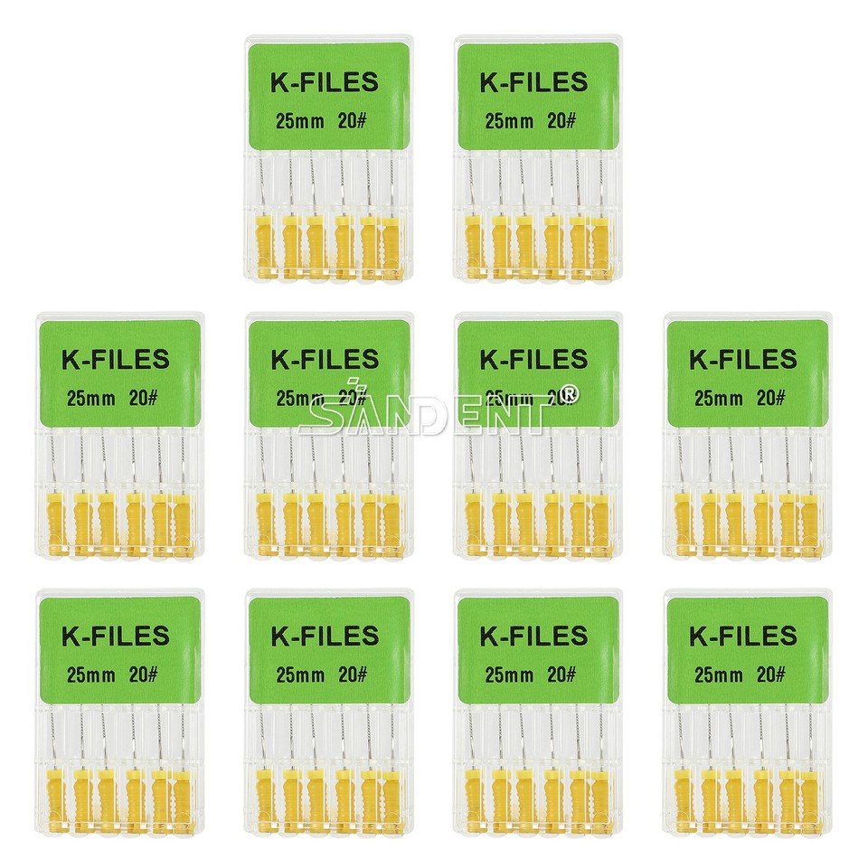 10 Packs Dental Endo File Hand Use K-FILES Stainless Steel Root Canal ...