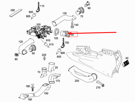 Nozzle Fresh Air Car Dashboard Centre MERCEDES W164 Ml GL 1648302154 ...