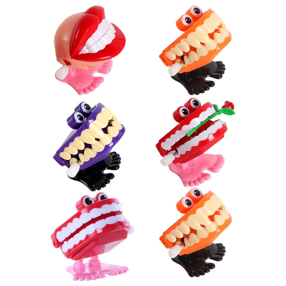 6 Pcs Jumping Teeth Chattering Toys Clockwork Bag Stuffer Fake | eBay