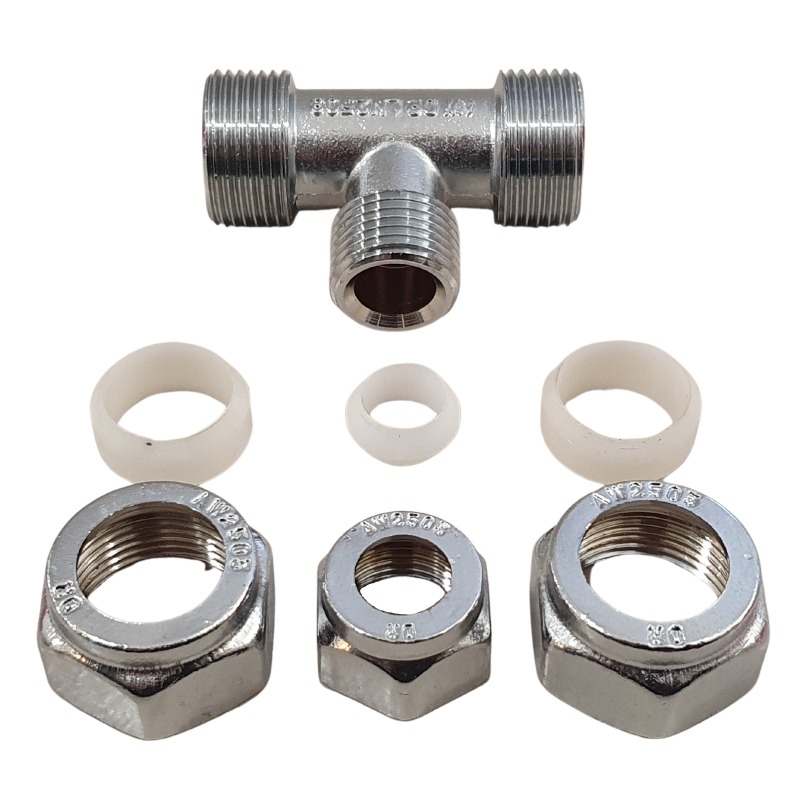 10 Pk AW1186 20Cx20Cx15C Chrome Tee Triple Union Reducing Nylon ...