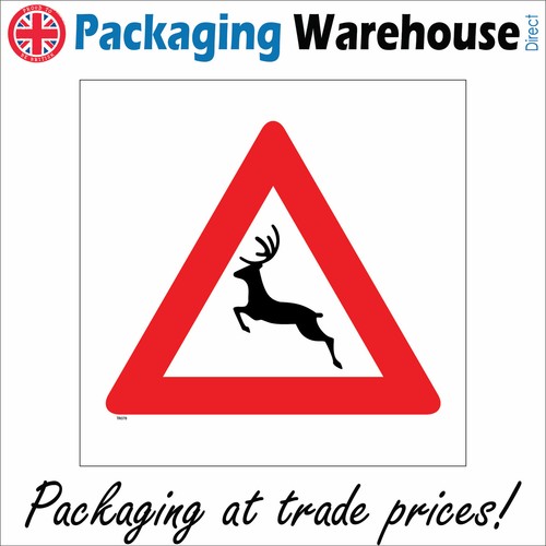 TR078 DEER SIGN NEW FOREST ROAD BUCK DOE ANTLERS CAUTION WILD FALLOW ...