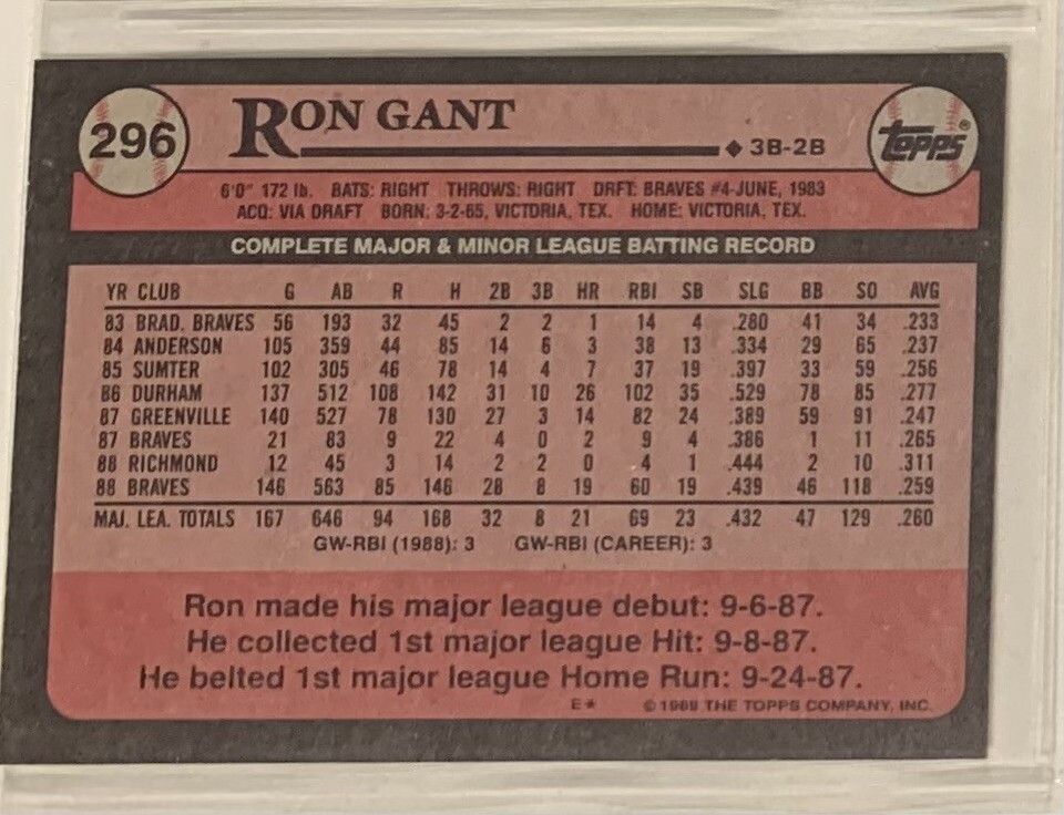 Late 80s Baseball Card Lot (Smoltz, Glavine, Avery, Gant, Biggio, And ...