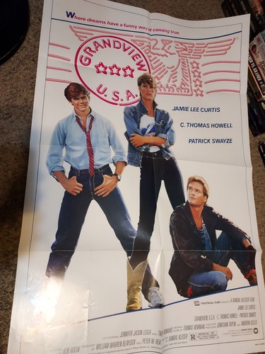 1984 GRANDVIEW USA vintage movie poster JAMIE LEE CURTIS PATRICK SWAYZE ...
