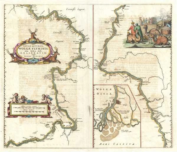 Volga river russia physical map