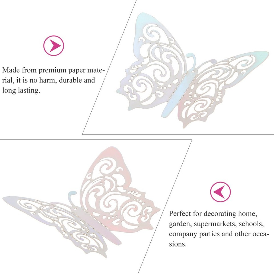 36 Pcs Butterflies Stickers Butterfly Wall Birthday Banner Decorations ...