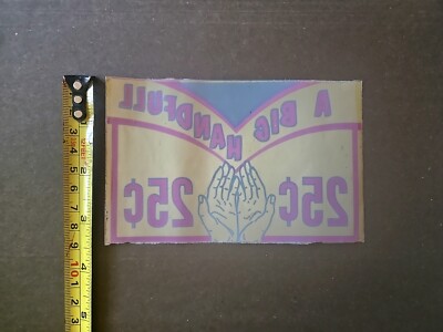 BIG SIZE Original BIG HANDFUL 25 CENT Sticker label Bulk Vending Oak ...