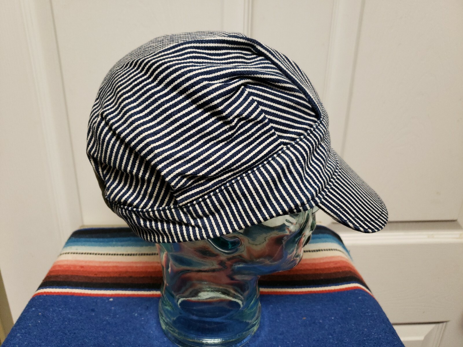 Railroad Stripe Cap Vintage Round House Train Enginee… - Gem