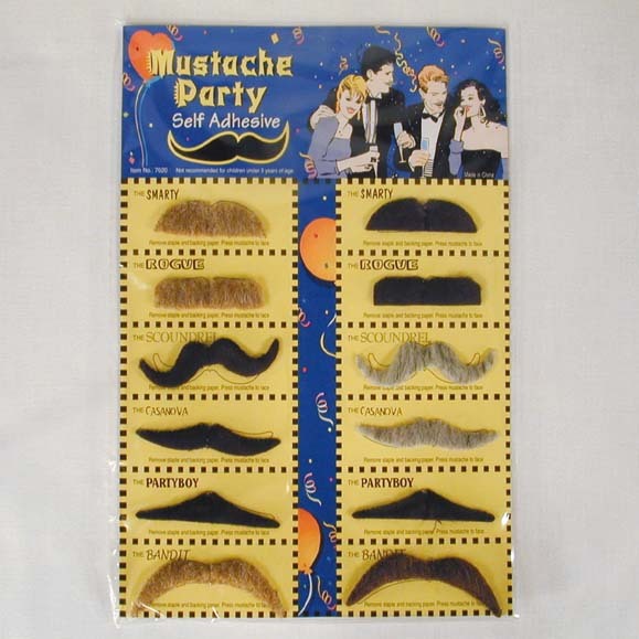 36 ASST FAKE MUSTACHE trick dress up costumes wigs joke bulk lot ...