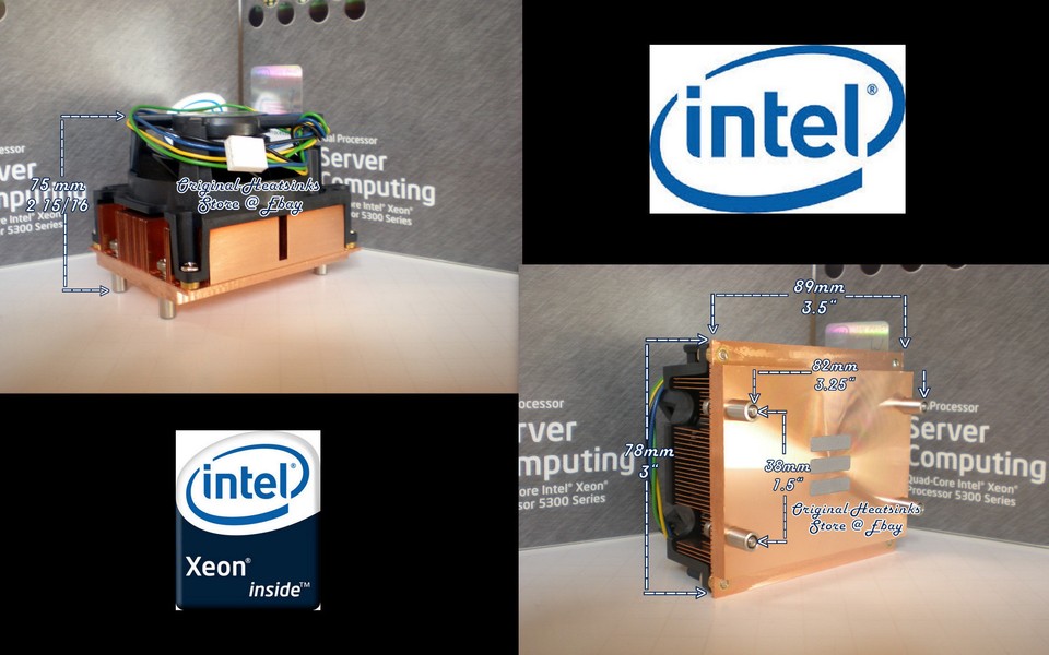 Intel Xeon CPU Heatsink 1U-3U+ Fan for L5335-X5365-X5355 Socket J ...