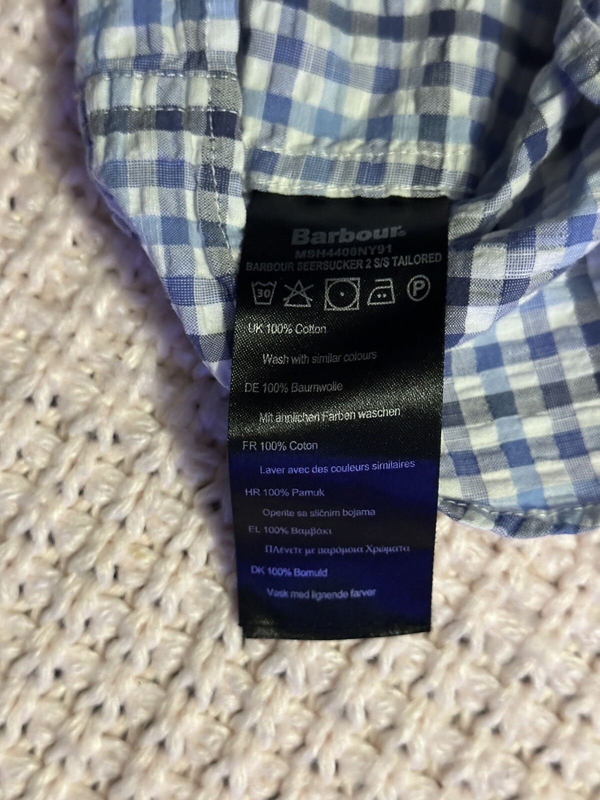 Barbour Baby Blue Plaid Button Up Size Small | eBay